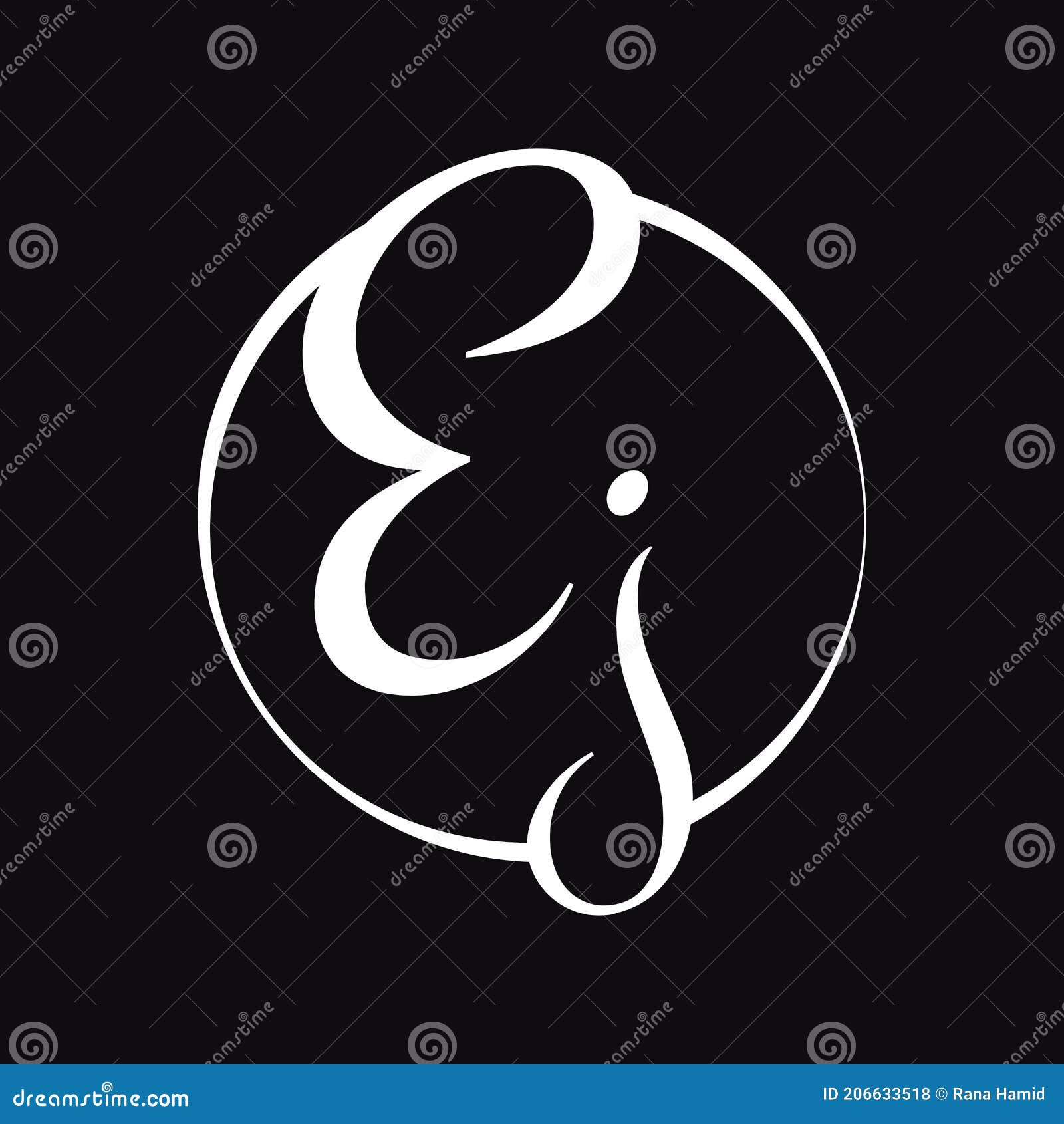 Initial EJ Script Letter Type Logo Design with Modern Typography Vector ...