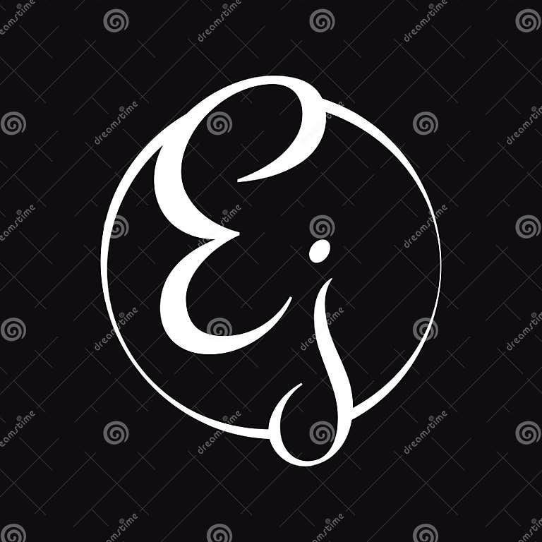 Initial EJ Script Letter Type Logo Design with Modern Typography Vector ...