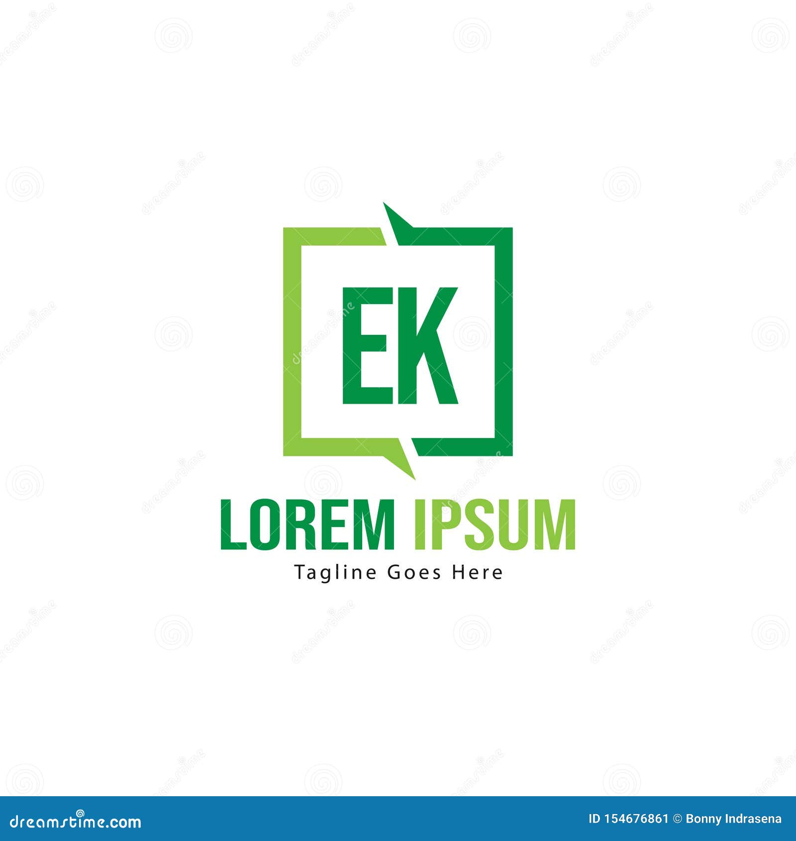 Initial EK Logo Template with Modern Frame. Minimalist EK Letter Logo ...