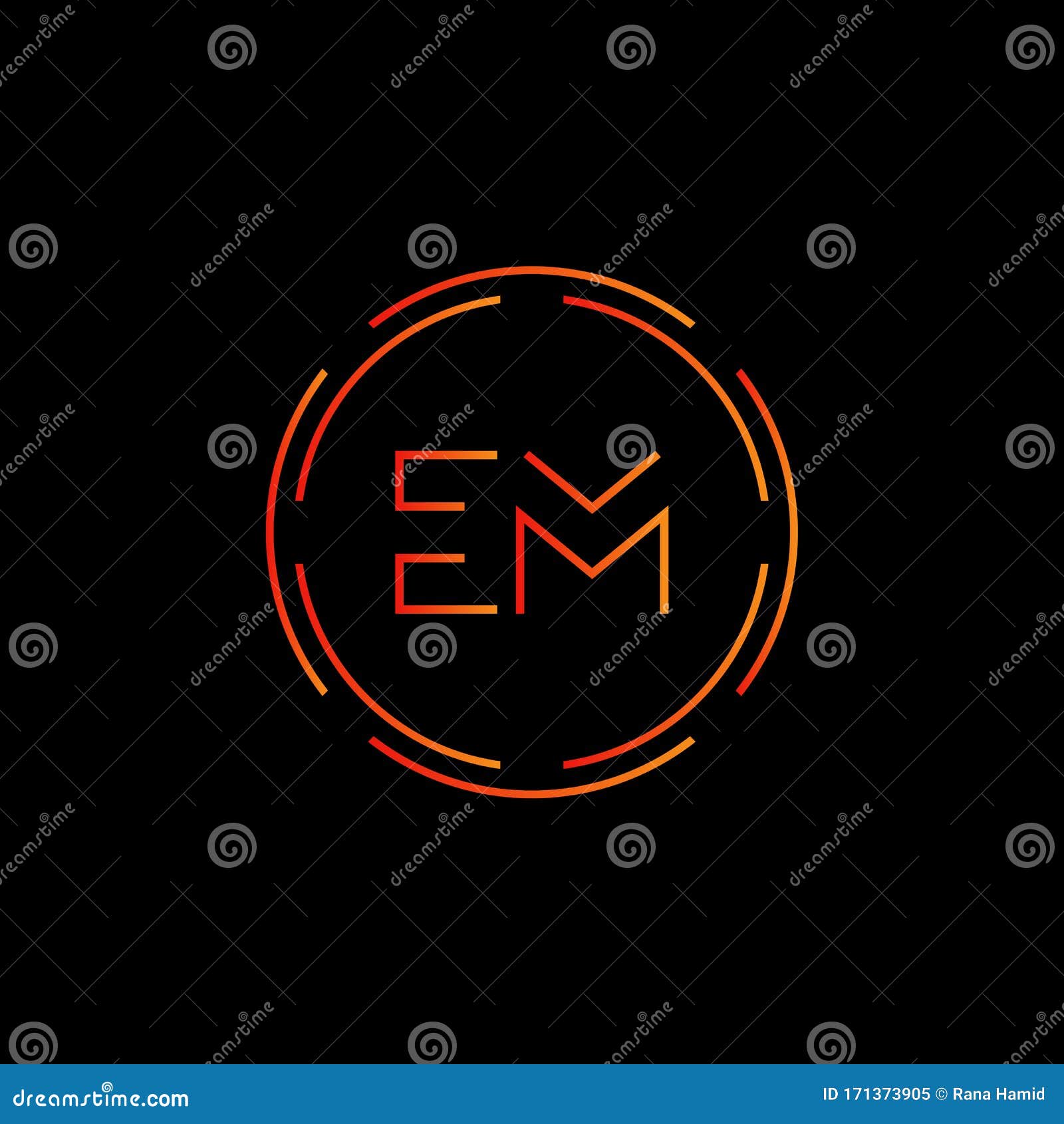 Initial EM Letter Logo with Creative Modern Business Typography Vector ...