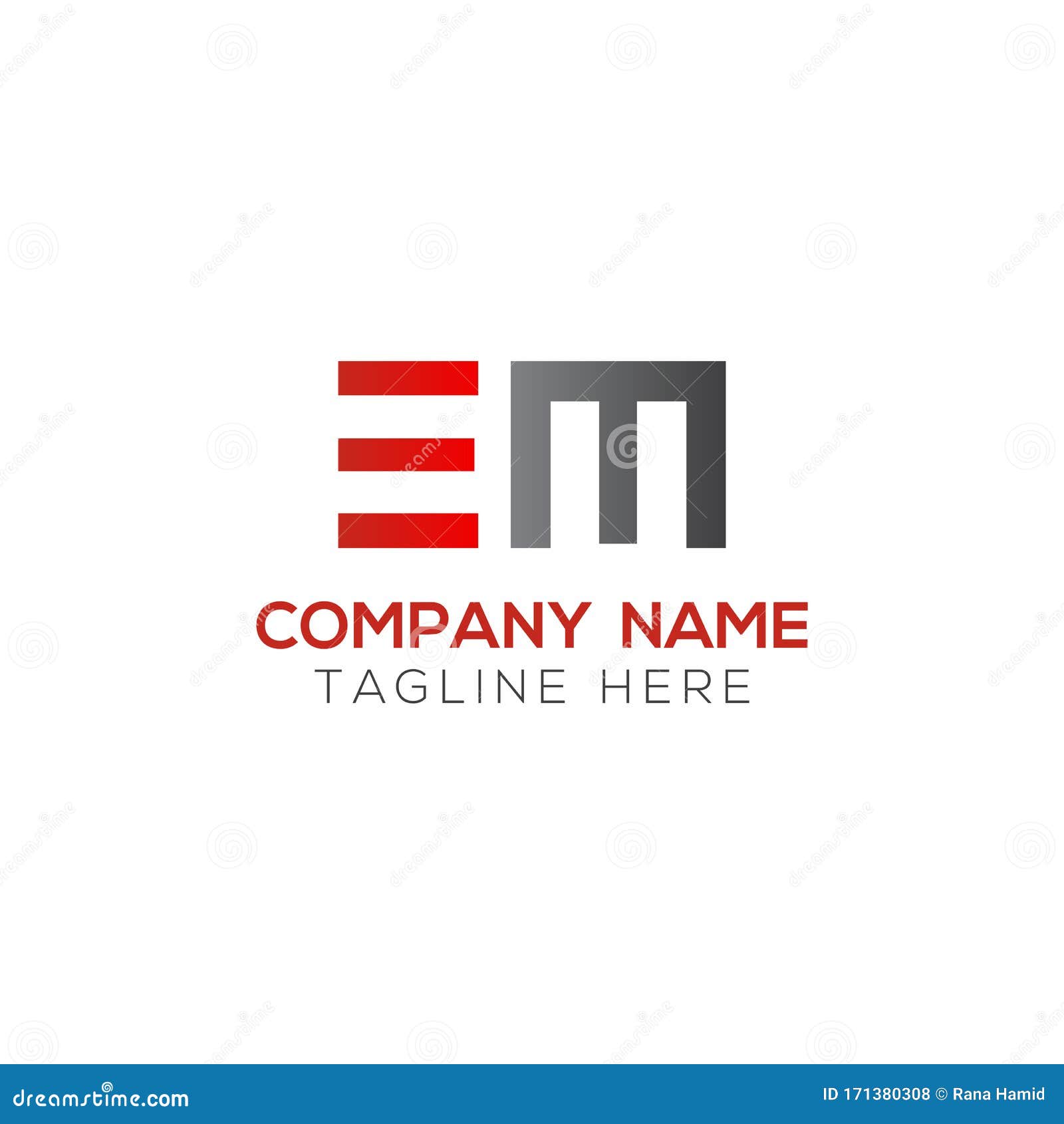 Initial EM Letter Logo with Creative Modern Business Typography Vector ...