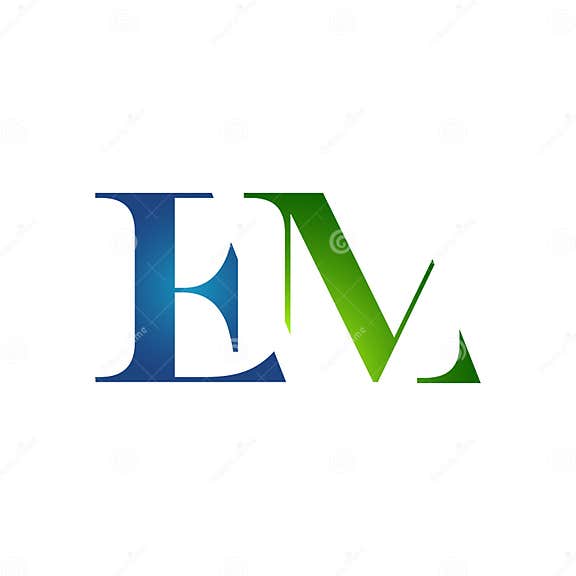Initial EM Letter Logo Design Vector Illustrations Stock Vector ...