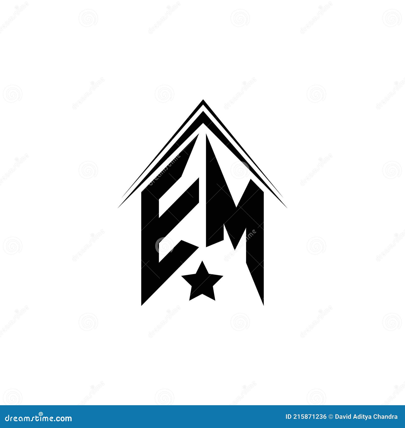 Initial EM Logo Design with Shape Style, Logo Business Branding Stock ...