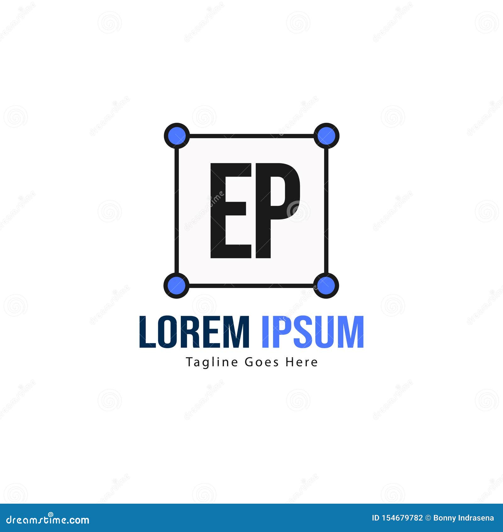 Initial EP Logo Template with Modern Frame. Minimalist EP Letter Logo ...