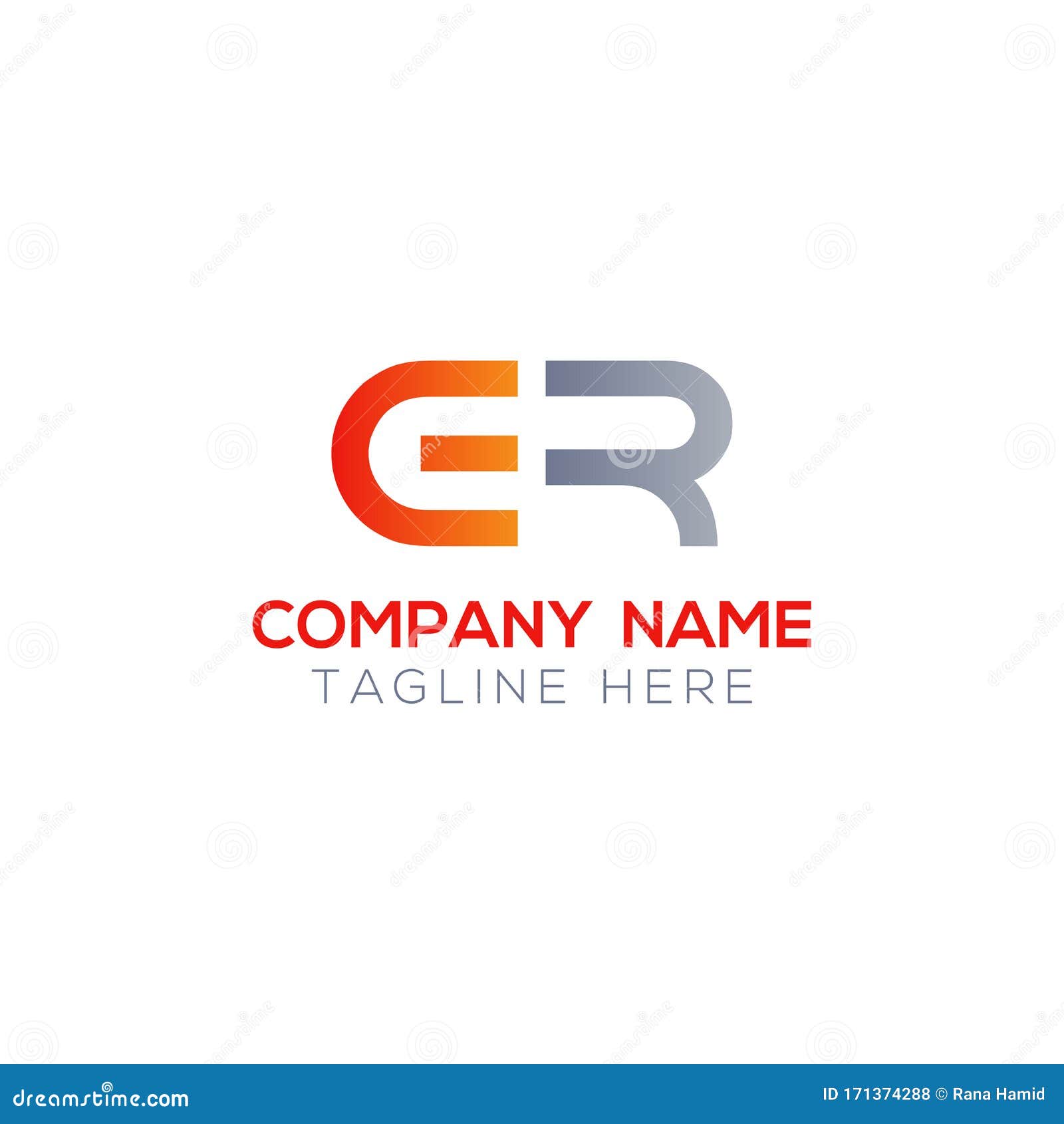 Initial ER Letter Logo with Creative Modern Business Typography Vector ...