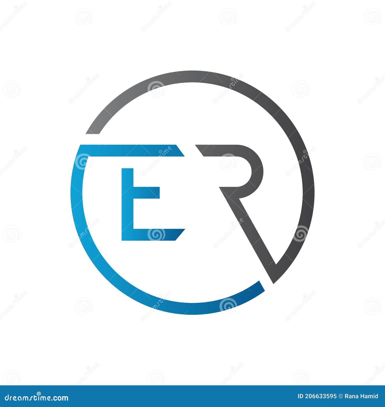 Initial ER Letter Logo Creative Typography Vector Template. Creative ...