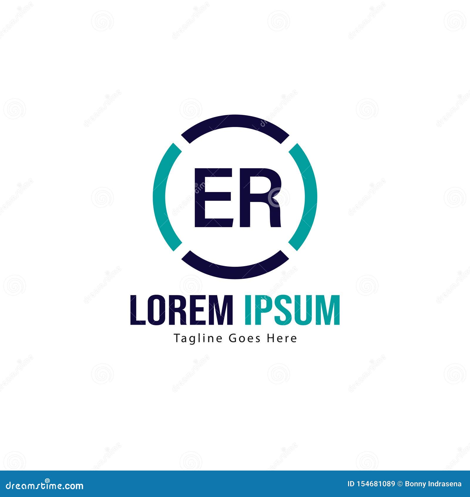 Initial ER Logo Template with Modern Frame. Minimalist ER Letter Logo ...