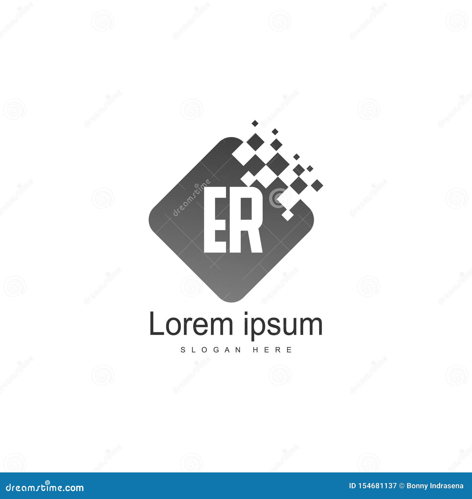 Initial ER Logo Template with Modern Frame. Minimalist ER Letter Logo ...
