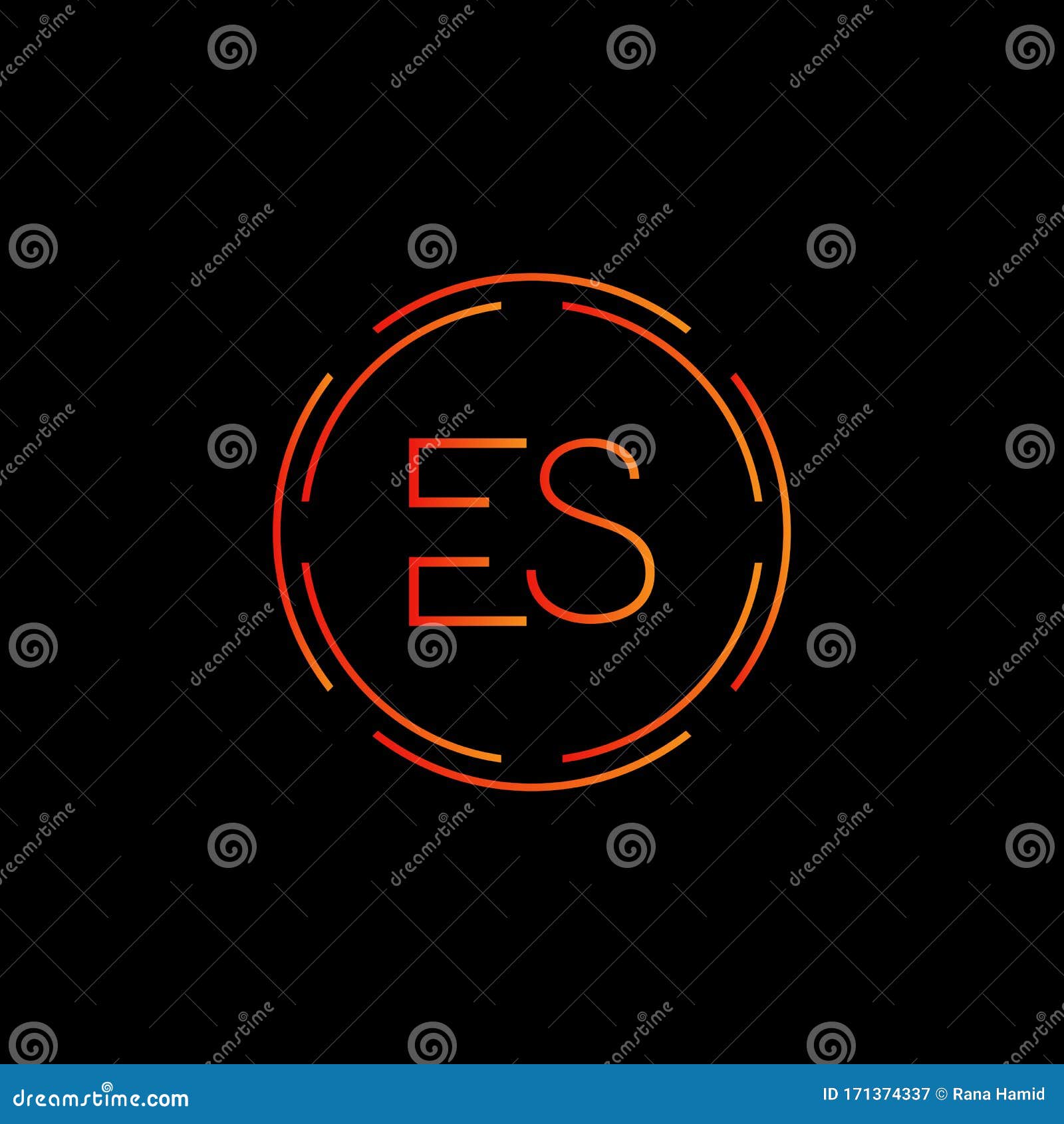Initial ES Letter Logo with Creative Modern Business Typography Vector ...