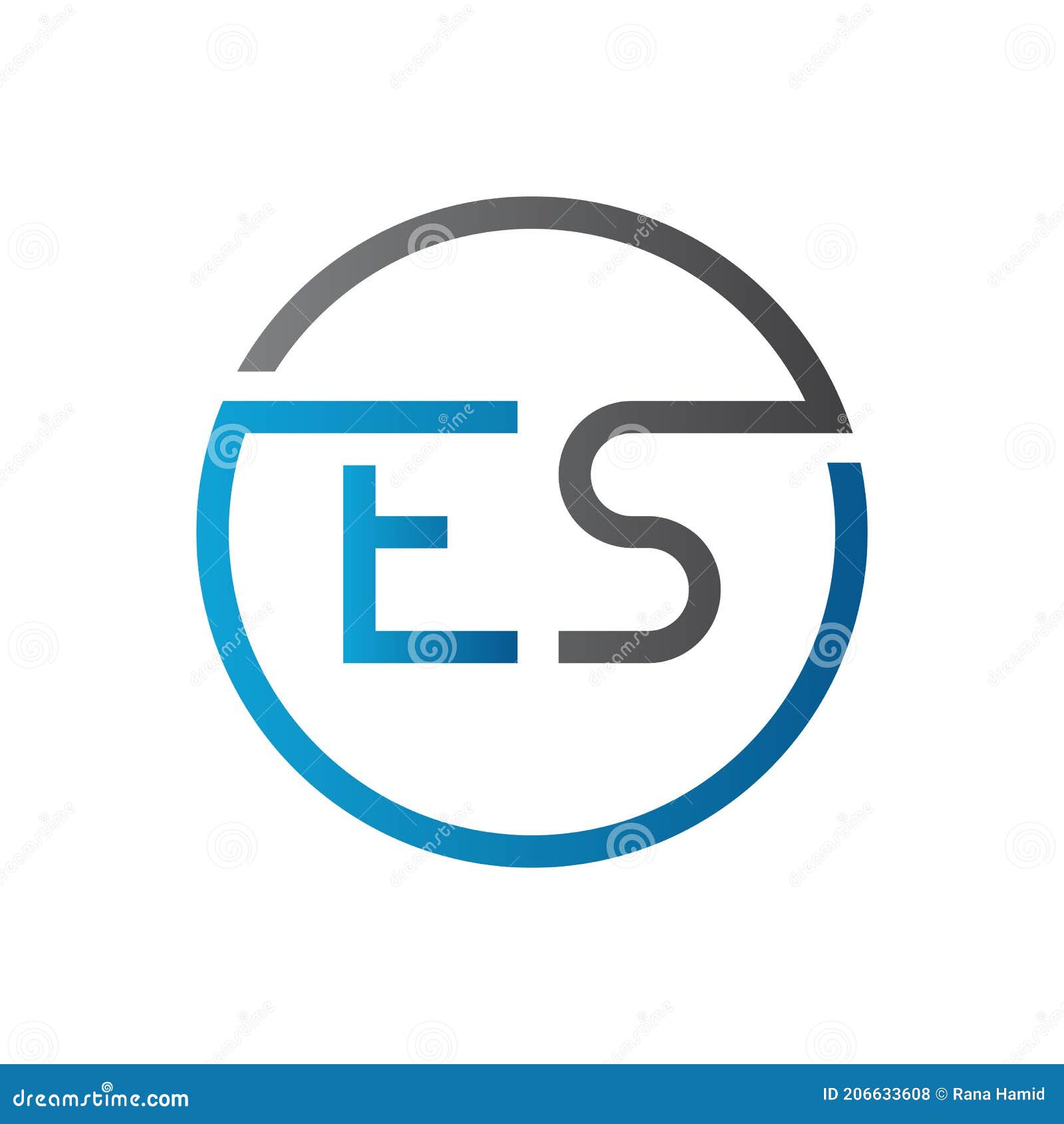Initial ES Letter Logo Creative Typography Vector Template. Creative ...