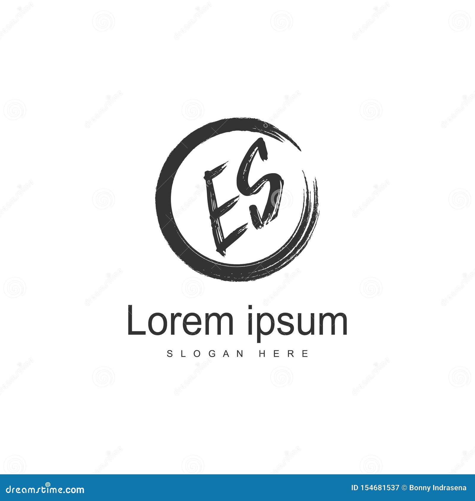 Initial ES Logo Template with Modern Frame. Minimalist ES Letter Logo ...