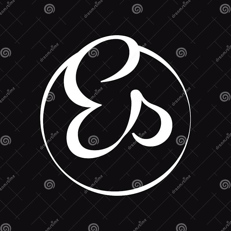 Initial ES Script Letter Type Logo Design with Modern Typography Vector ...