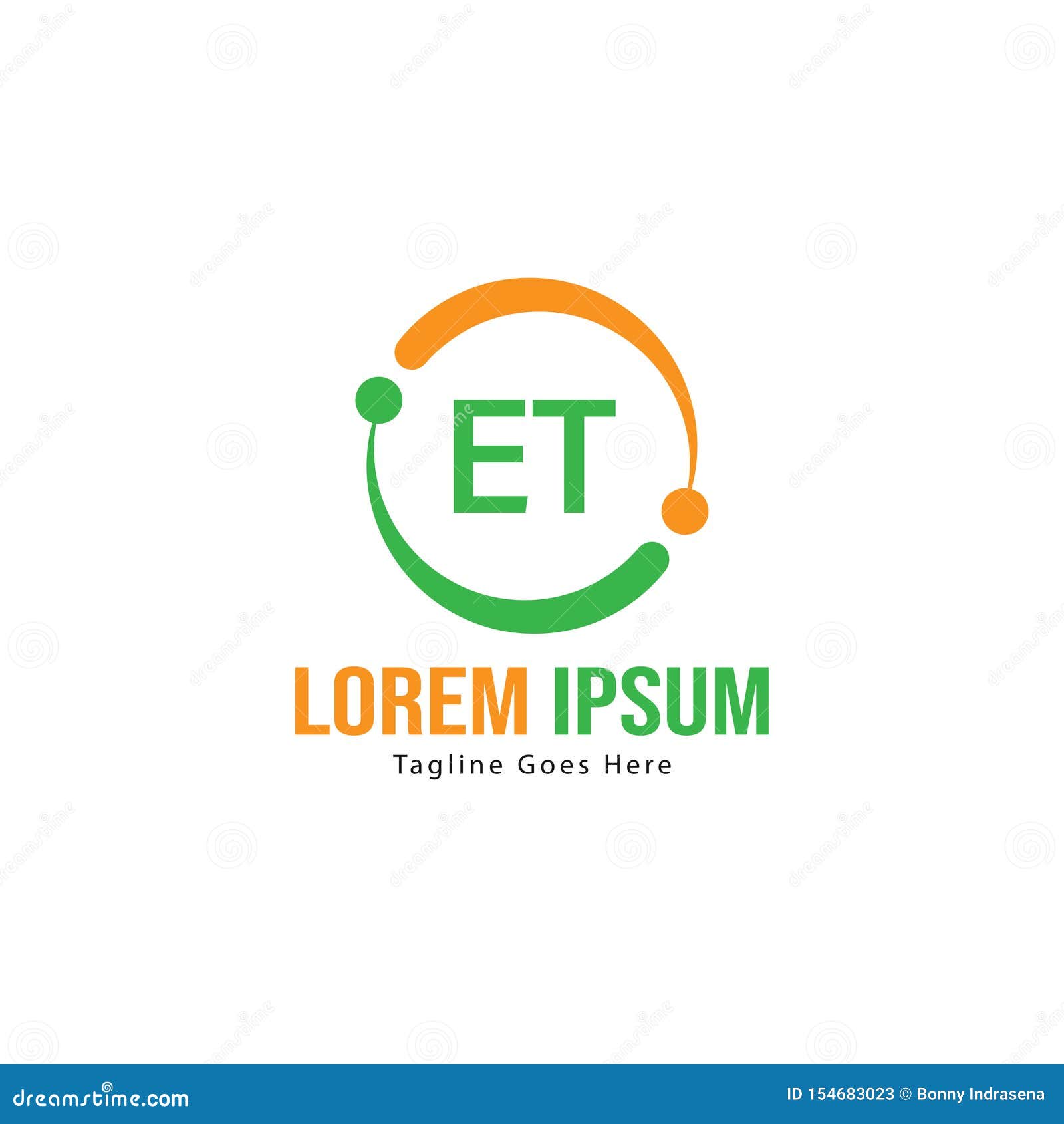 Initial ET Logo Template with Modern Frame. Minimalist ET Letter Logo ...