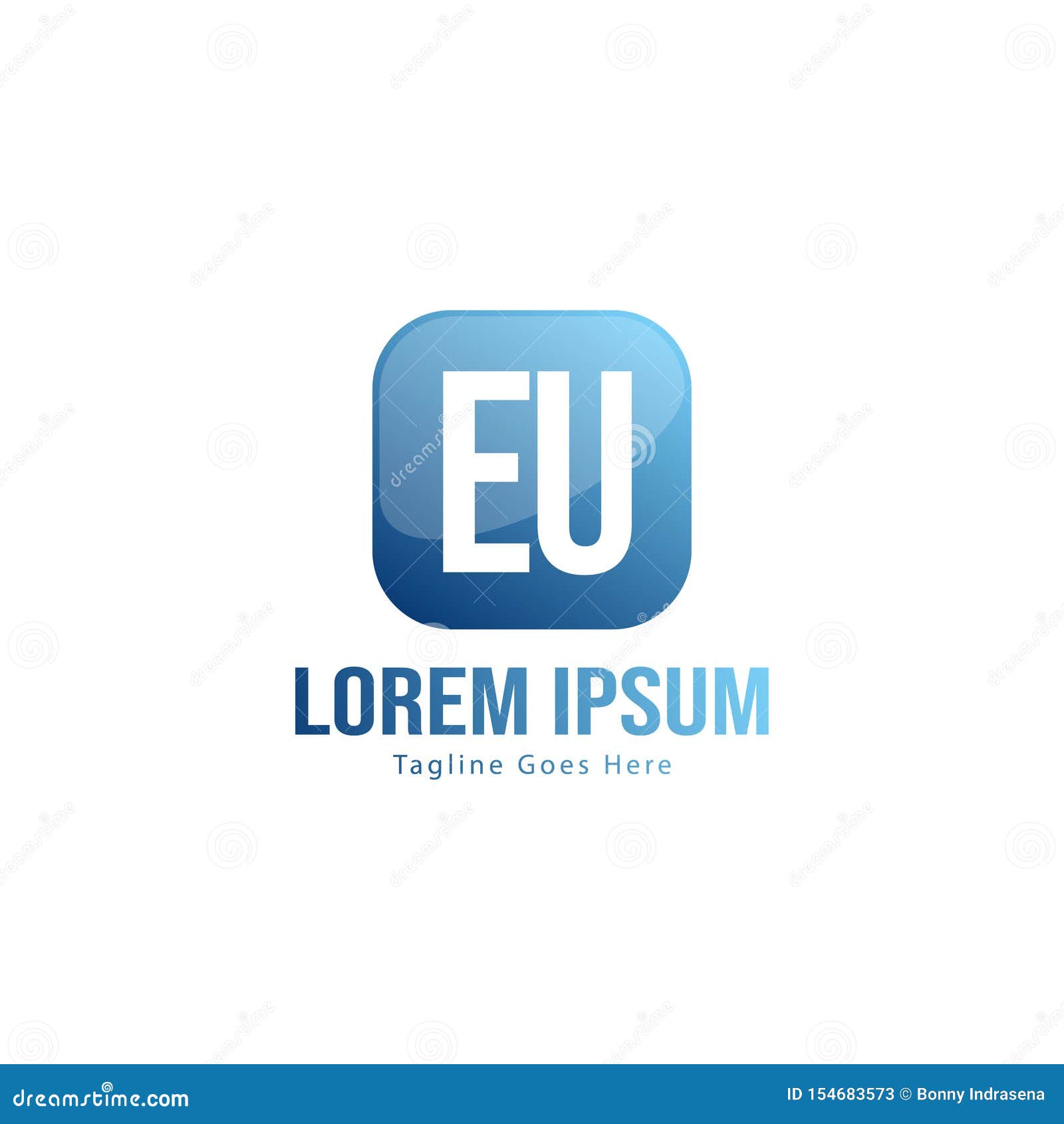 Initial EU Logo Template with Modern Frame. Minimalist EU Letter Logo ...