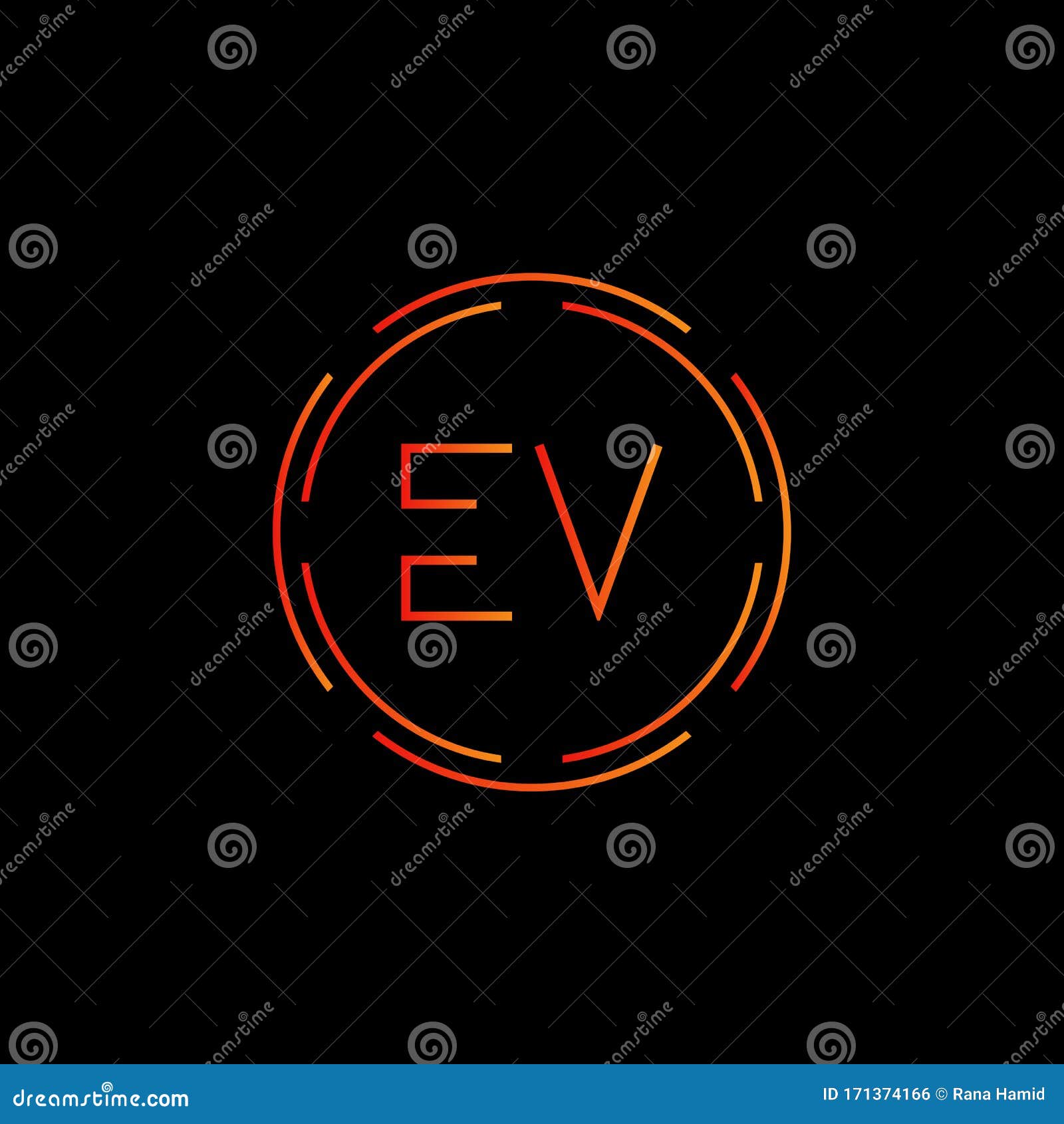 Initial EV Letter Logo with Creative Modern Business Typography Vector ...