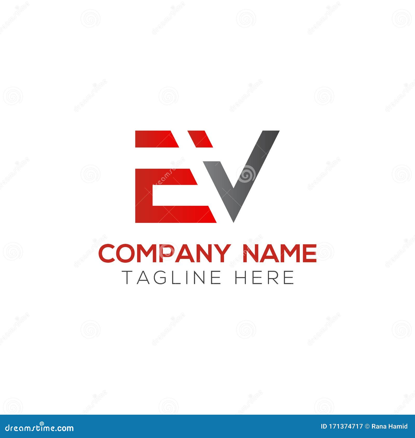 Initial EV Letter Logo with Creative Modern Business Typography Vector ...