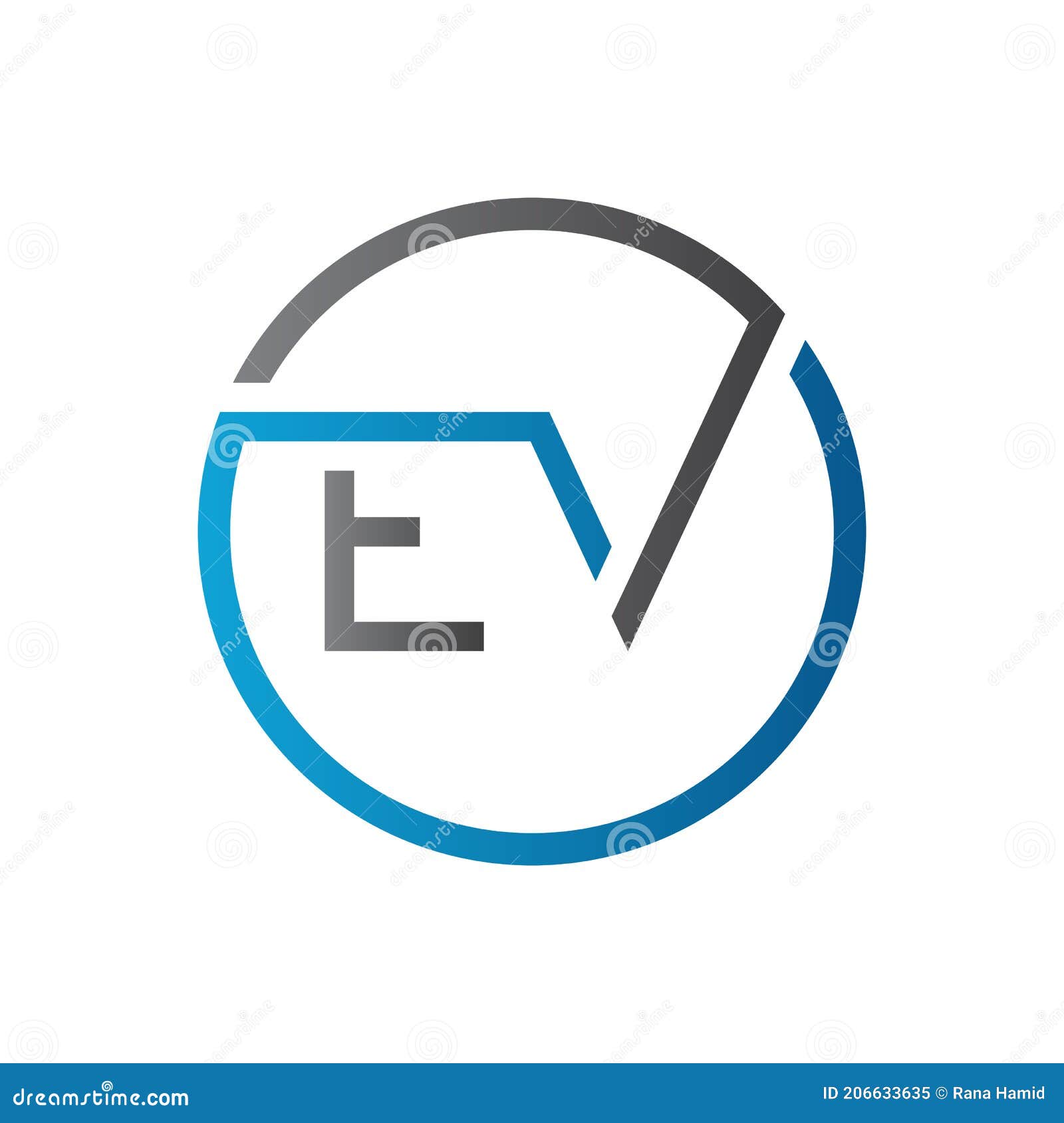 Initial EV Letter Logo Creative Typography Vector Template. Creative ...