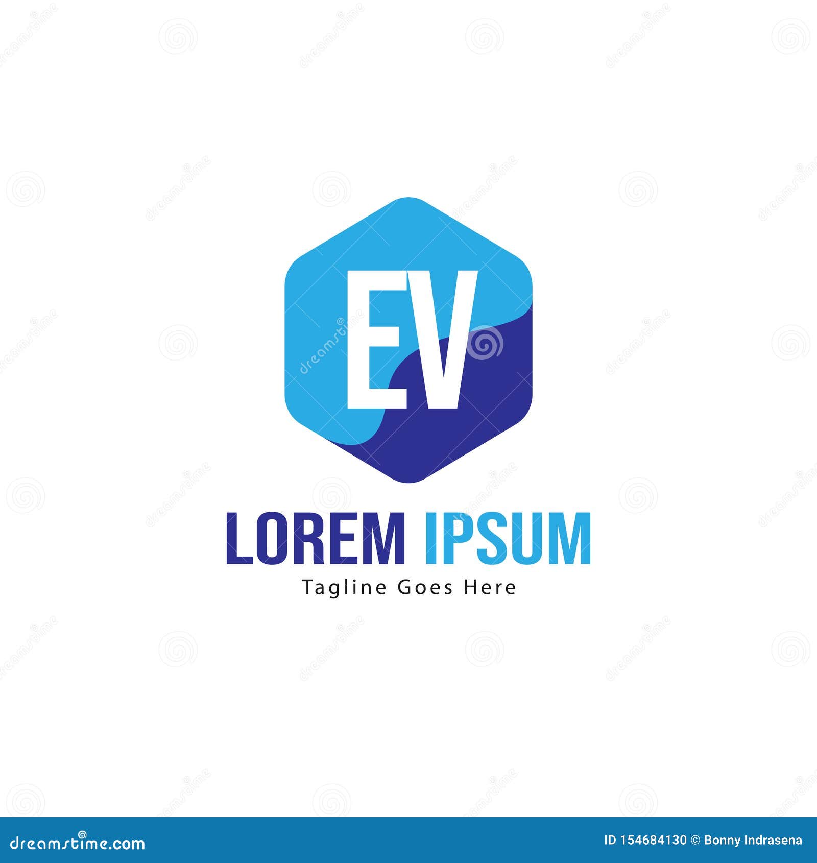 Initial EV Logo Template with Modern Frame. Minimalist EV Letter Logo ...