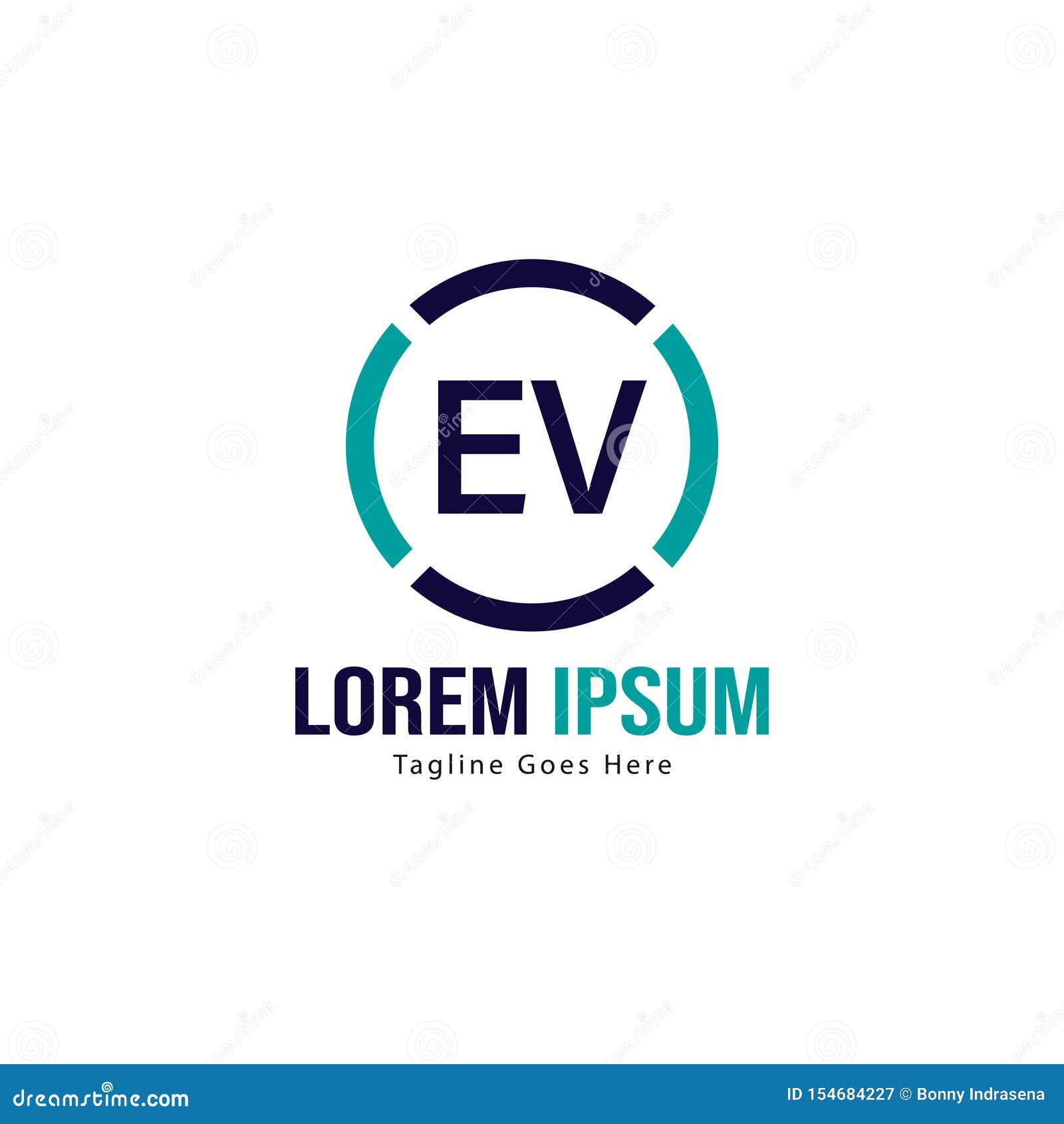 Initial EV Logo Template with Modern Frame. Minimalist EV Letter Logo ...