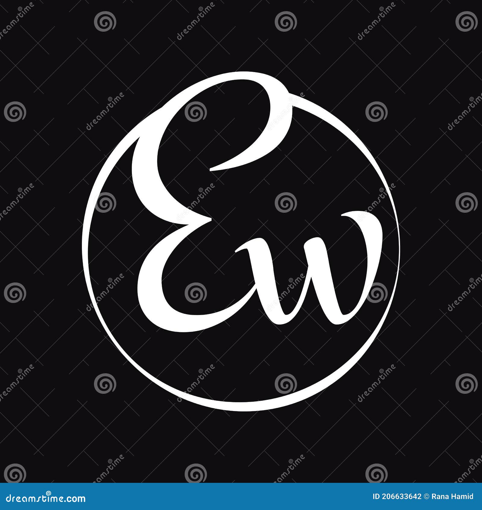 Initial EW Script Letter Type Logo Design with Modern Typography Vector ...