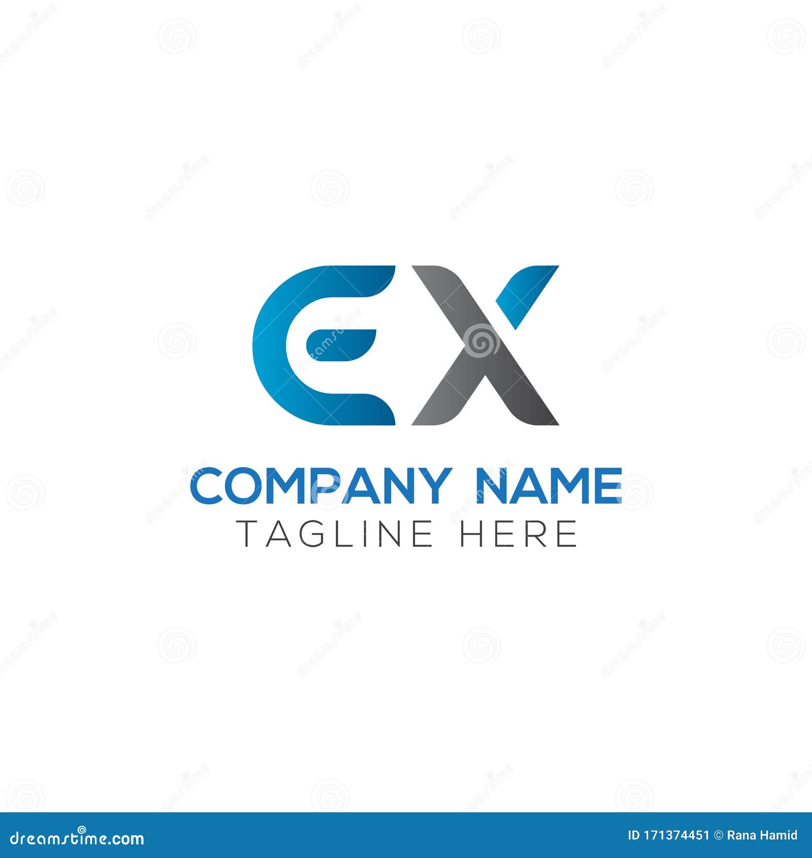 Initial EX Letter Logo with Creative Modern Business Typography Vector ...