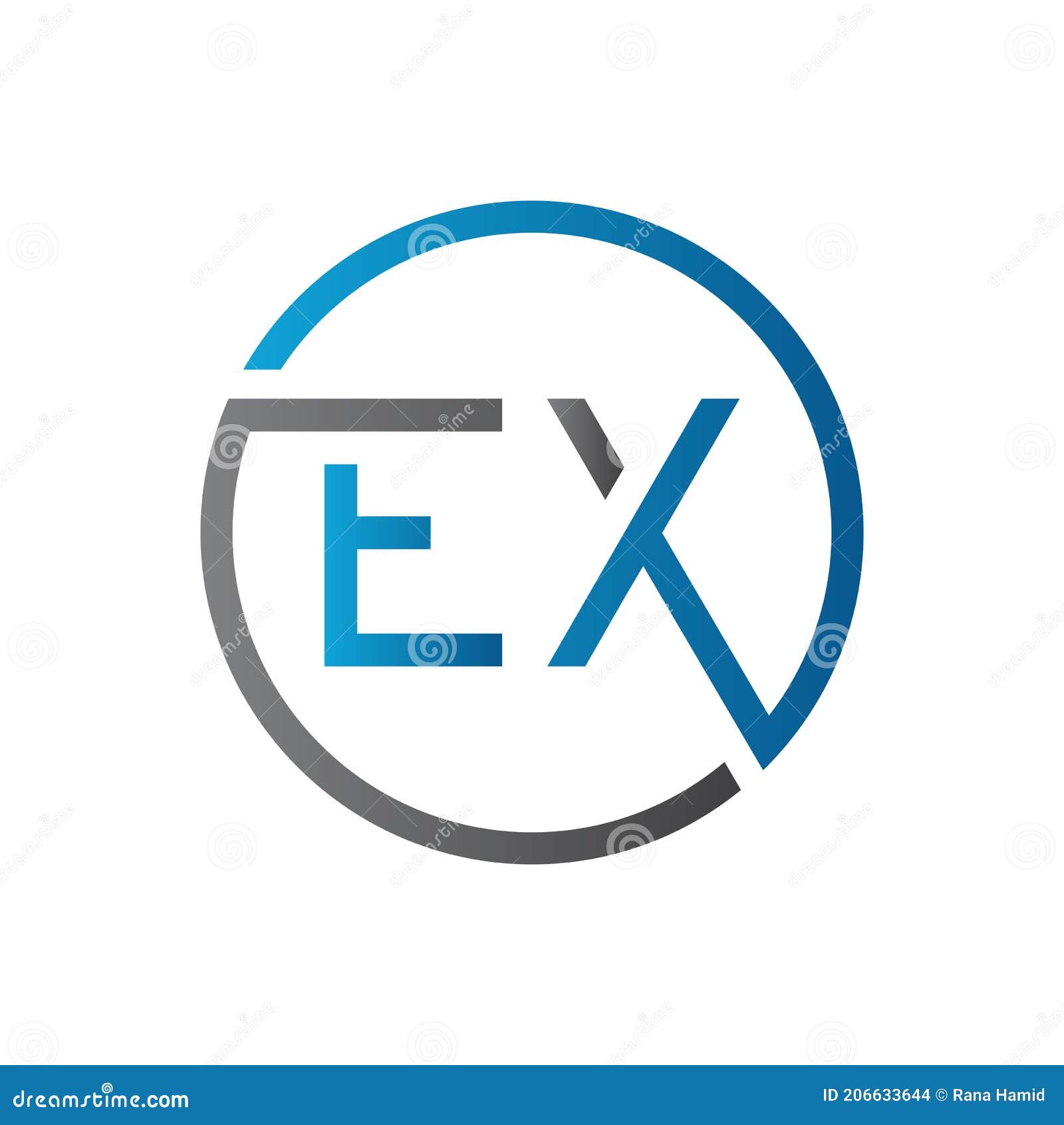 Initial EX Letter Logo Creative Typography Vector Template. Creative ...