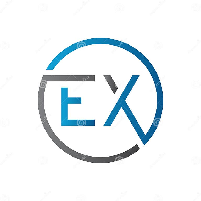 Initial EX Letter Logo Creative Typography Vector Template. Creative ...