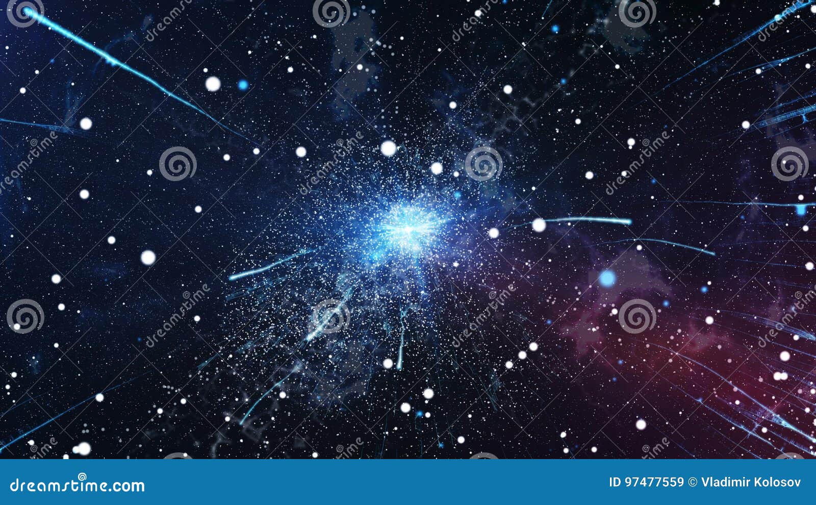 The Initial Explosion of the Universe the Big Bang Stock Illustration ...