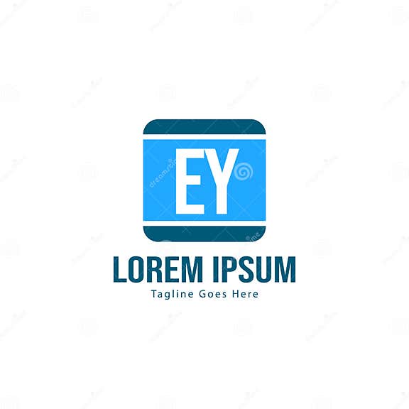 Initial EY Logo Template with Modern Frame. Minimalist EY Letter Logo ...
