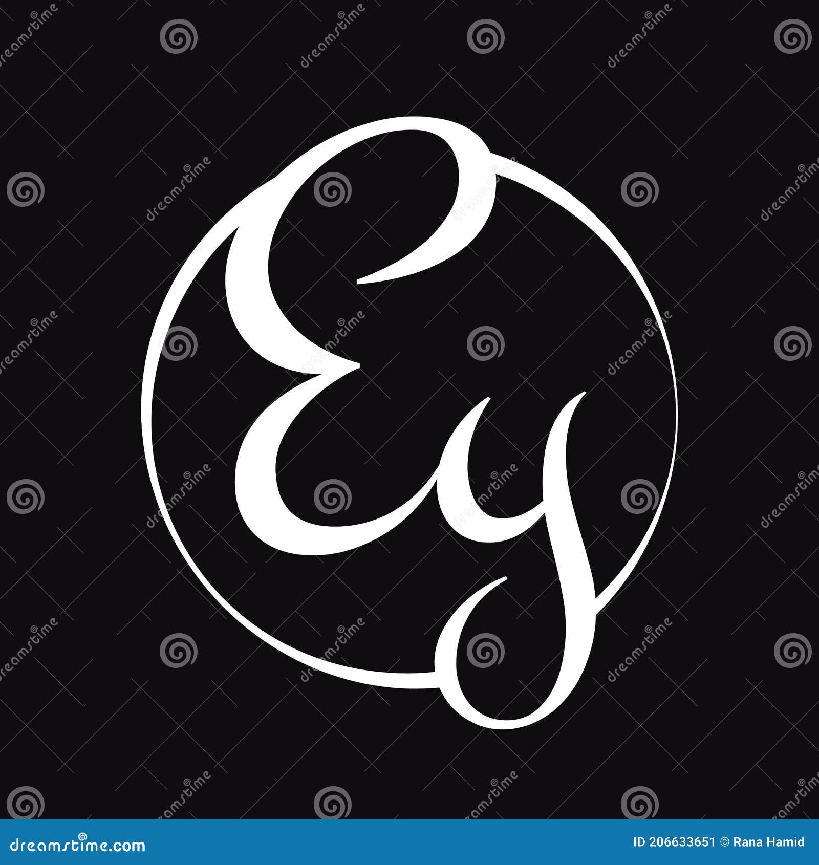 Initial EY Script Letter Type Logo Design with Modern Typography Vector ...