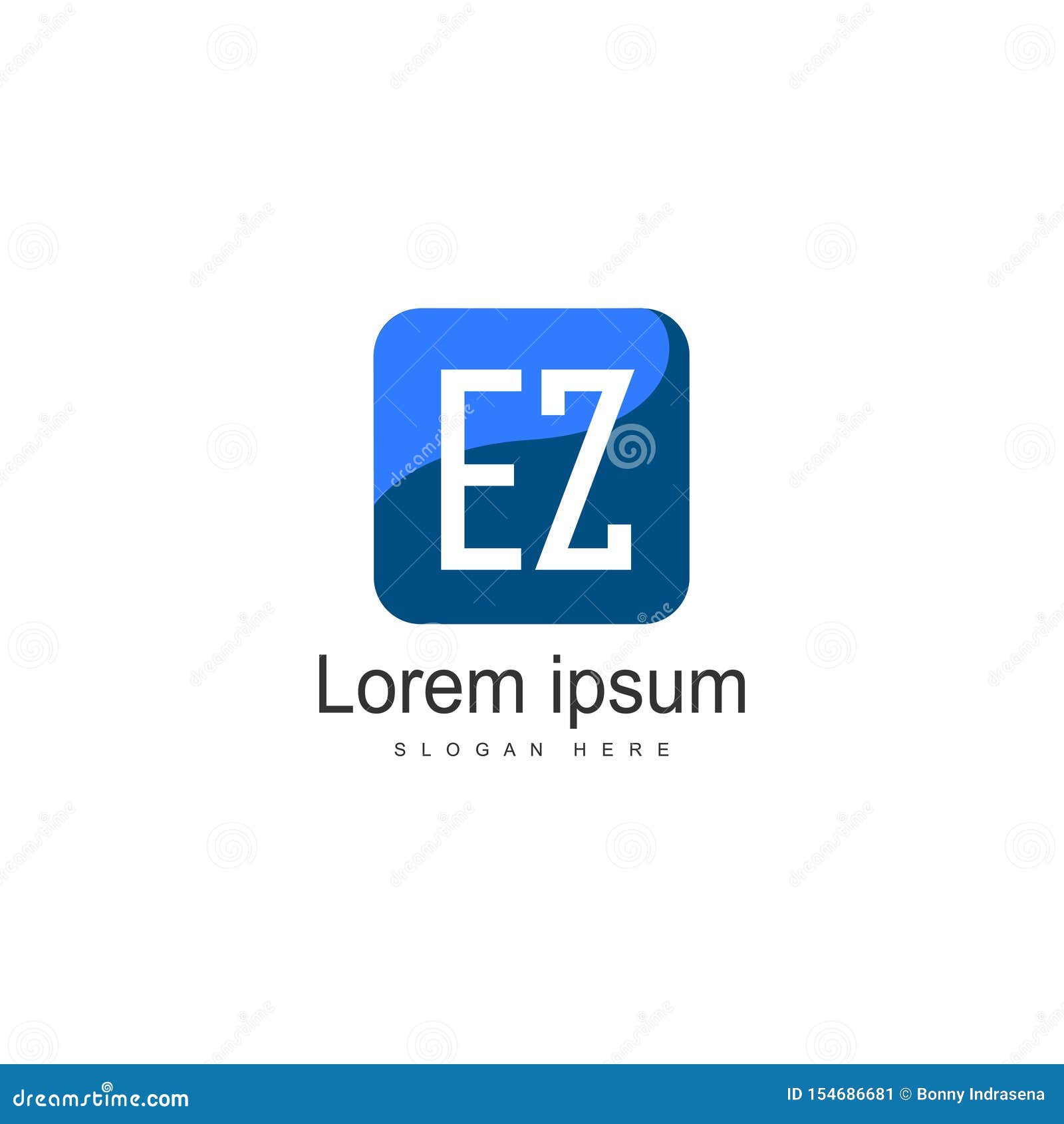 Initial EZ Logo Template with Modern Frame. Minimalist EZ Letter Logo ...