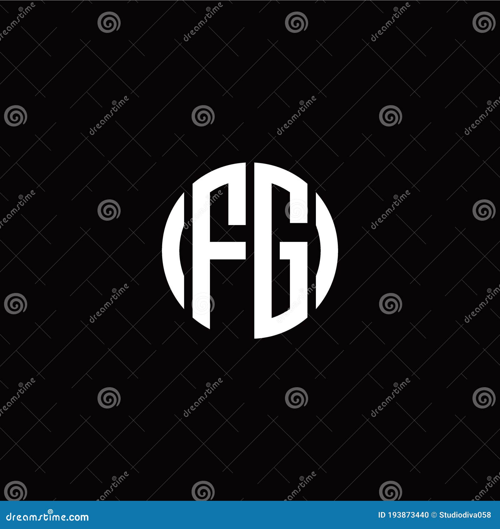 Initial F G Letter with Circle Style Logo Template Vector Stock Vector ...