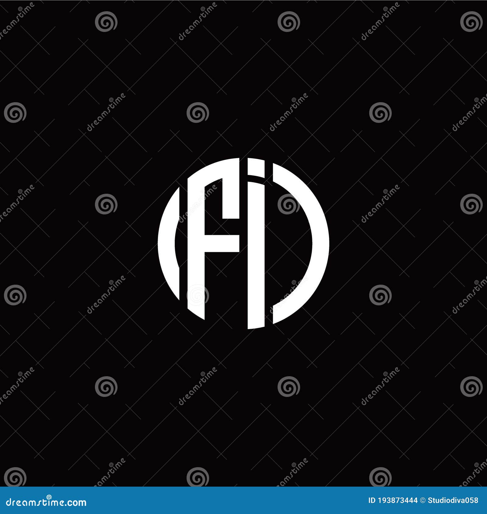 Initial F I Letter with Circle Style Logo Template Vector Stock Vector ...