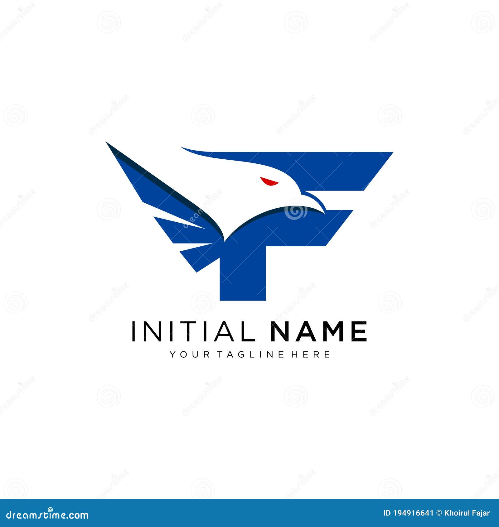 Initial F Letter Eagle Logo Icon with Creative Eagle Head Vector Stock ...