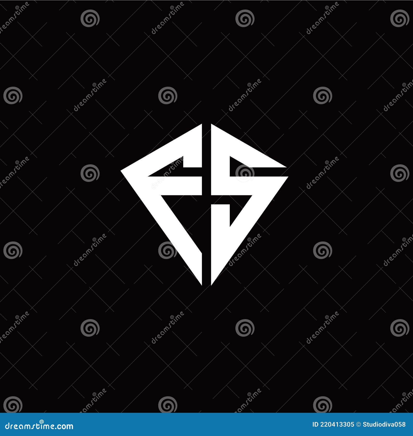 Initial F S Letter with Kite Modern Style Logo Template Vector Stock ...