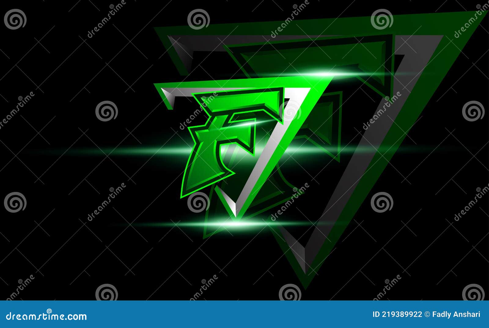 Initial F with Shield, Vector Initial Letter Monogram Esport, Twitch ...