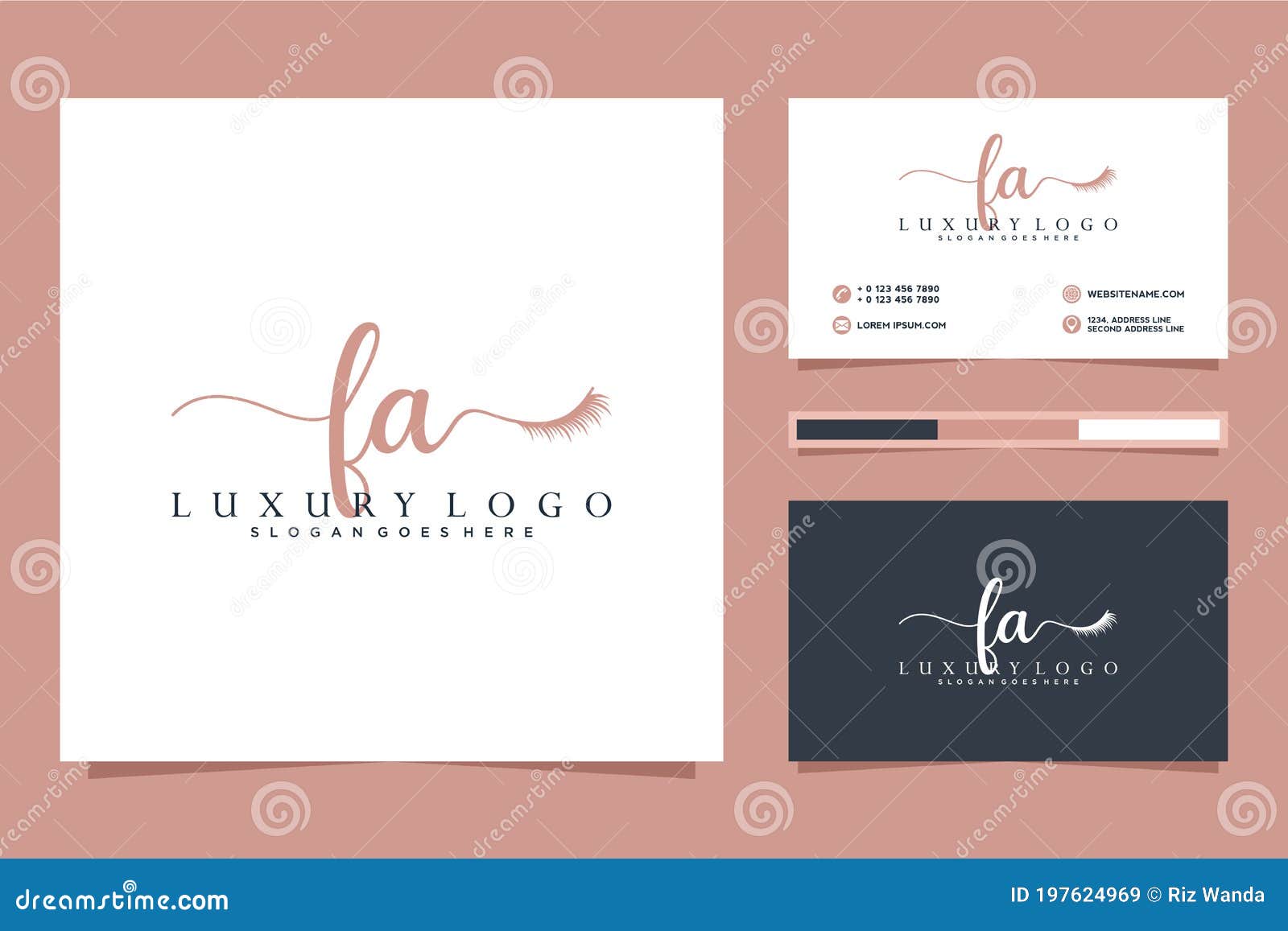 Initial FA Feminine Logo Collections and Business Card Templat Premium ...
