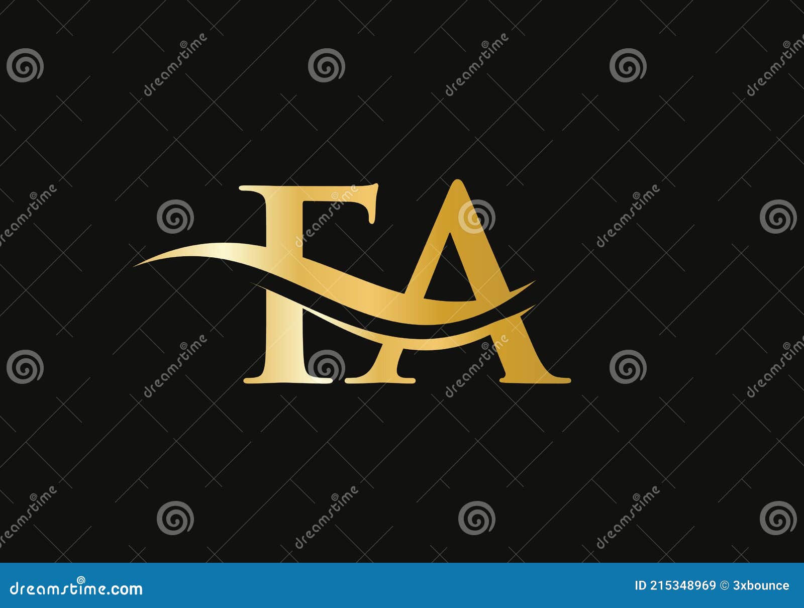 Initial FA Letter Linked Logo Vector Template. Swoosh Letter FA Logo ...