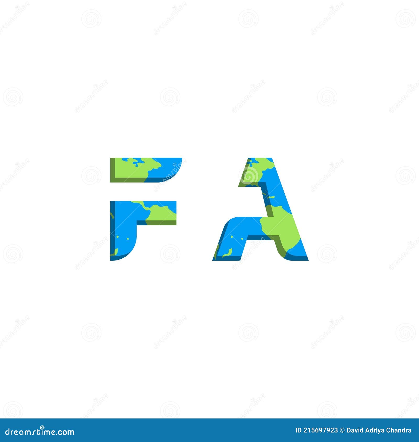 Initial FA Logo Design with World Map Style, Logo Business Branding ...