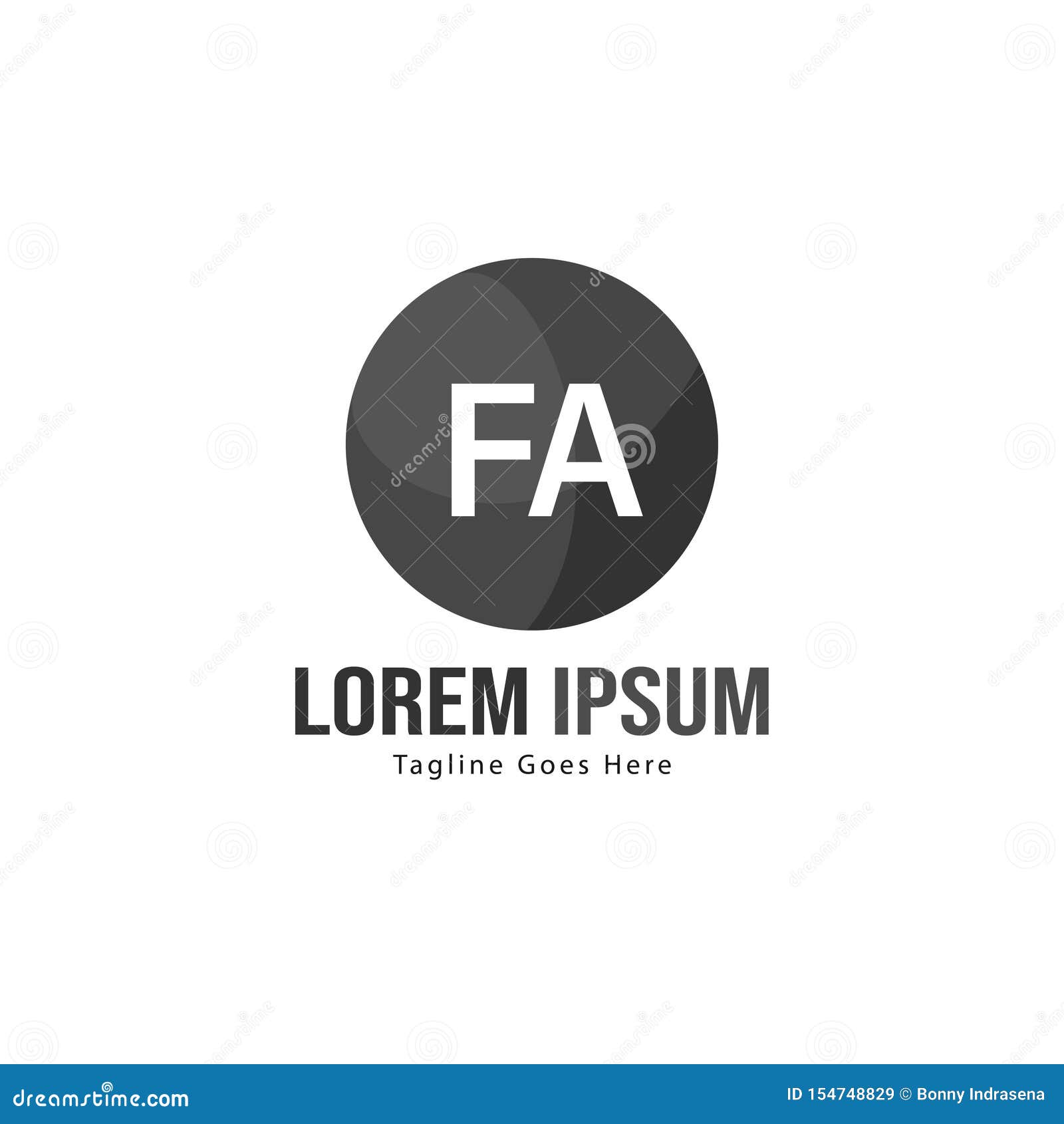 Initial FA Logo Template with Modern Frame. Minimalist FA Letter Logo ...