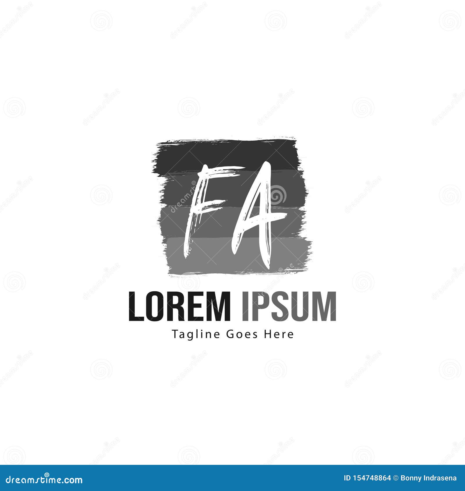 Initial FA Logo Template with Modern Frame. Minimalist FA Letter Logo ...