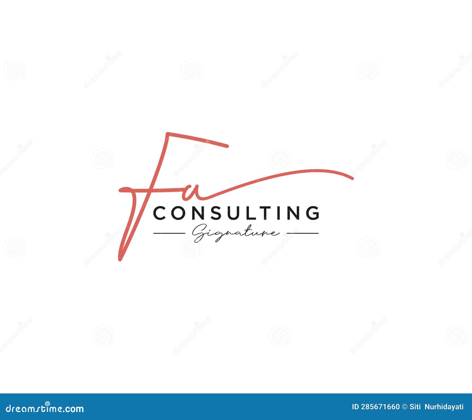 Initial FA Signature Logo Collection Template Vector. Hand Drawn ...