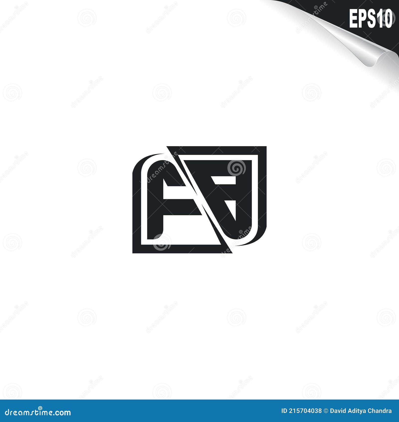 Initial FB Logo Design with Shape Style, Logo Business Branding Stock ...