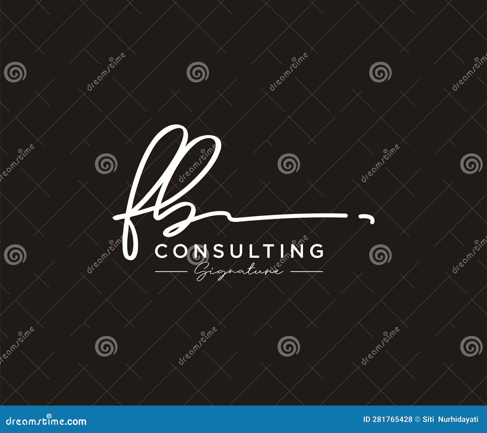 Initial FB Signature Logo Collection Template Vector. Hand Drawn ...