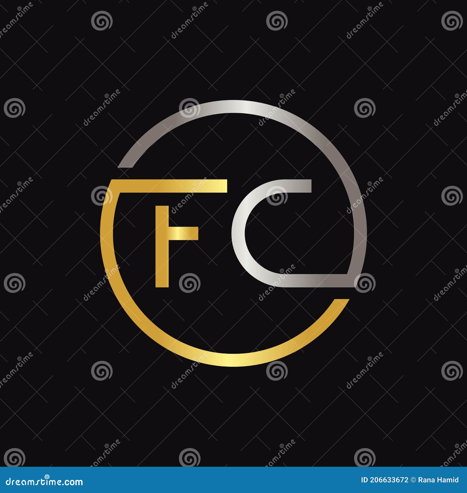 Initial FC Letter Logo Creative Typography Vector Template. Creative ...