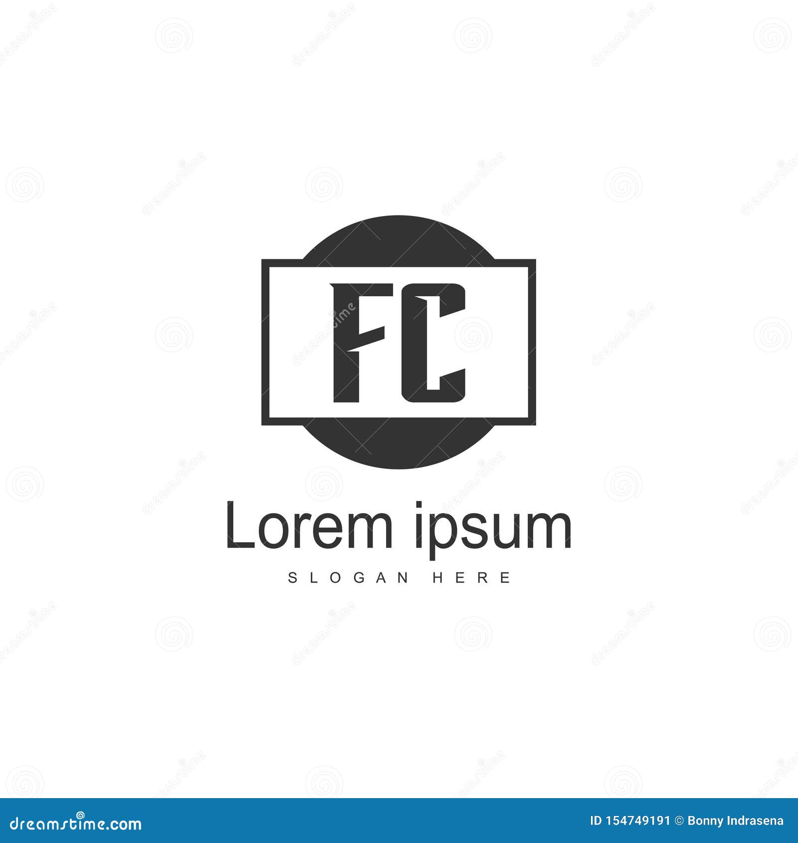 Initial FC Logo Template with Modern Frame. Minimalist FC Letter Logo ...