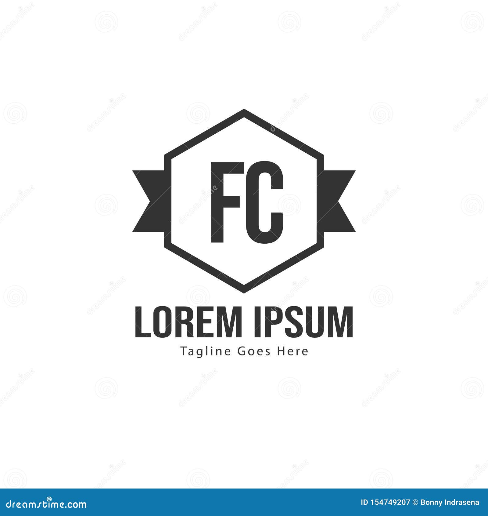 Initial FC Logo Template with Modern Frame. Minimalist FC Letter Logo ...