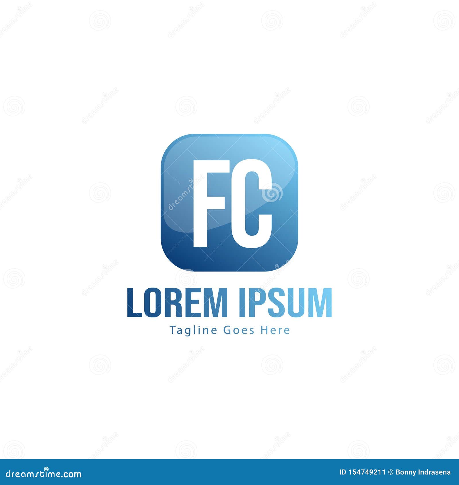 Initial FC Logo Template with Modern Frame. Minimalist FC Letter Logo ...