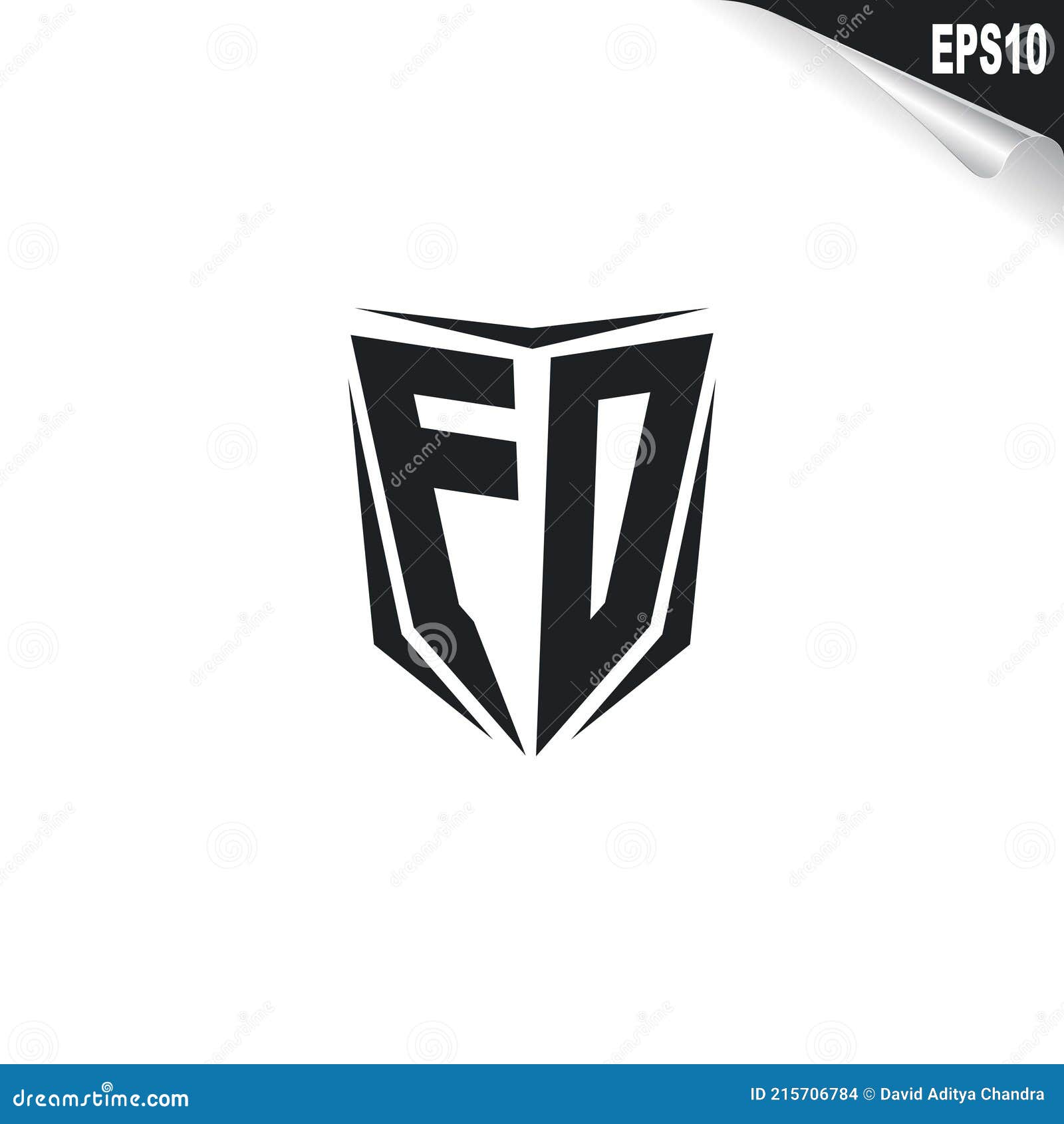 Initial FD Logo Design with Shield Style, Logo Business Branding Stock ...