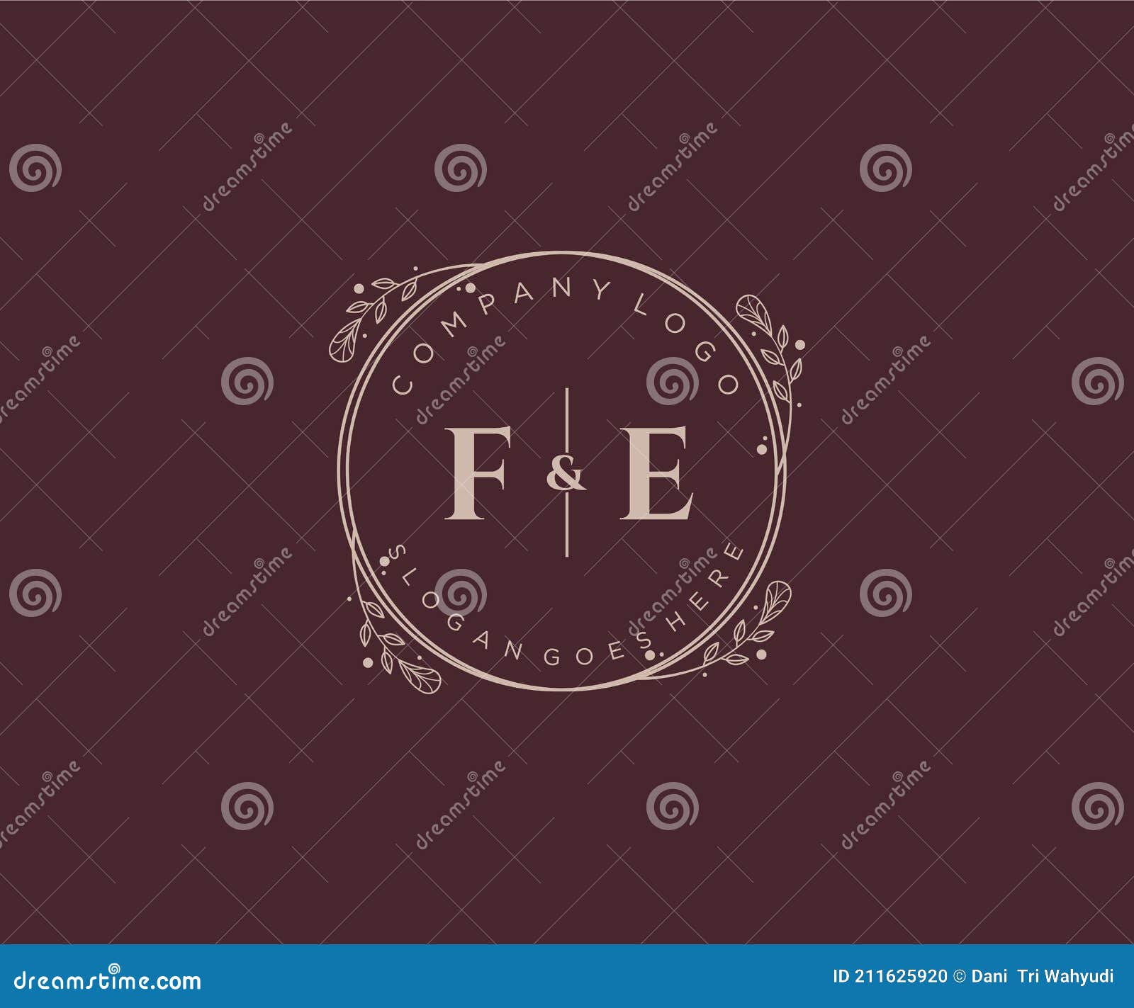 Initial FE Letters Decorative Luxury Wedding Logo Stock Vector ...